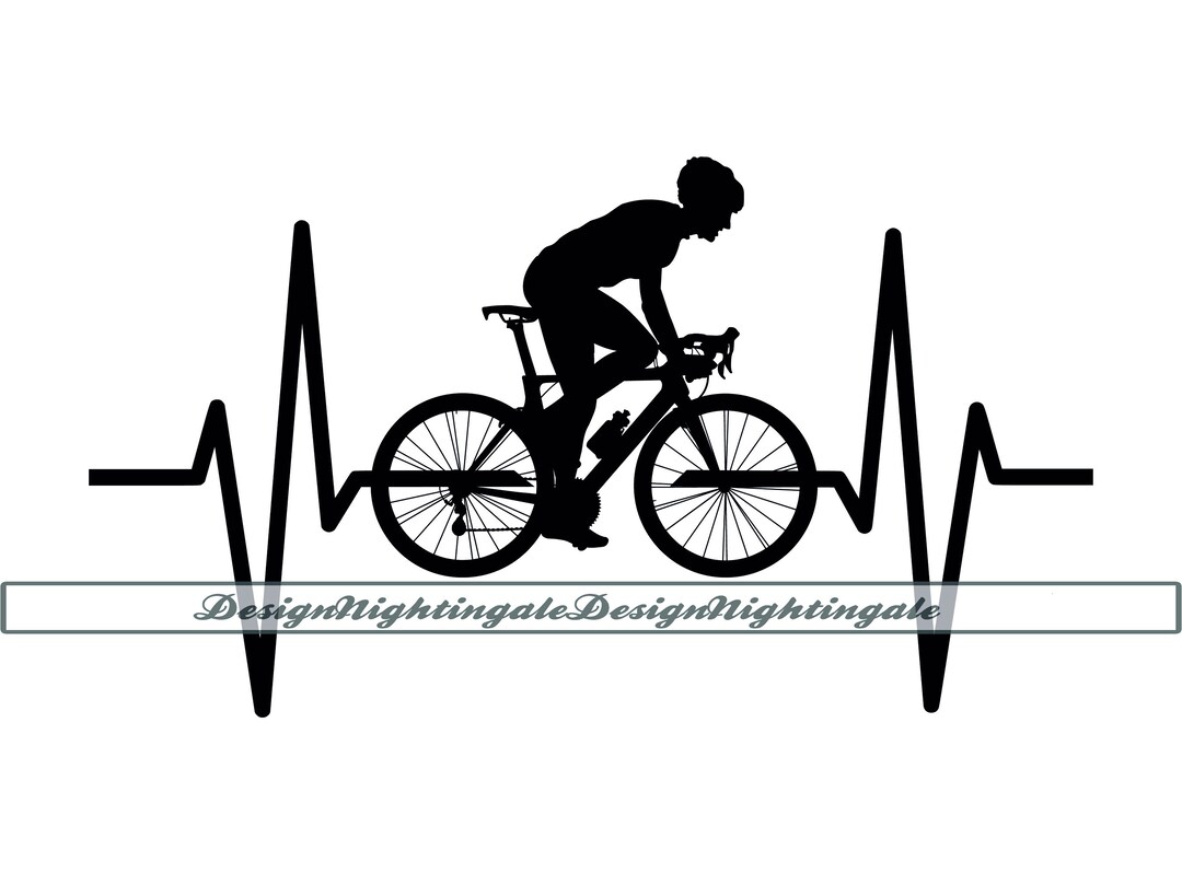 Bicycle Heartbeat #2 SVG, Cycling EKG SVG, Cyclist Svg, Love Bicycle ...