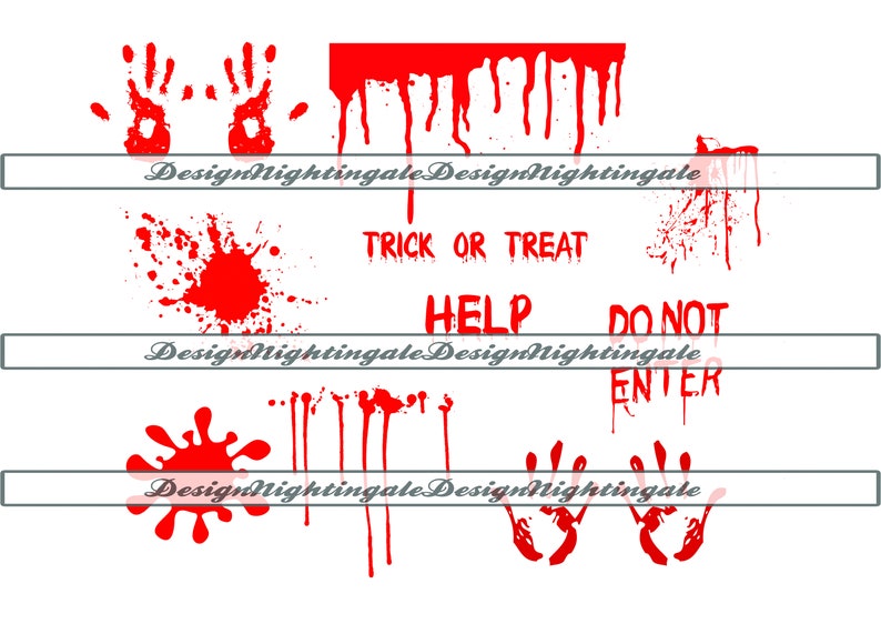Blood Splatter SVG Bundle Blood Drips SVG Bloody Handprint - Etsy