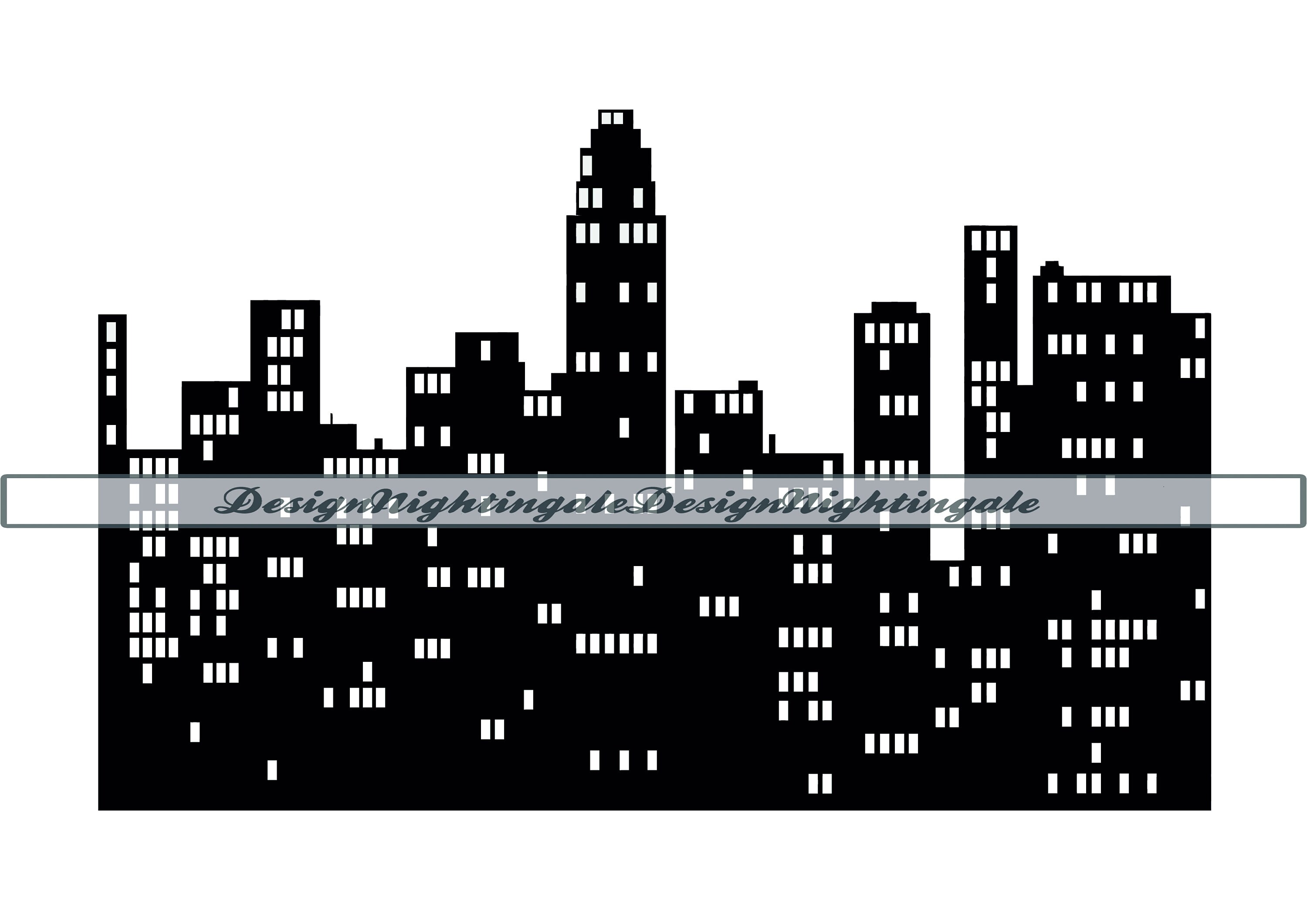 City Skyline SVG, Buildings SVG, City Lights SVG, New York City Svg ...