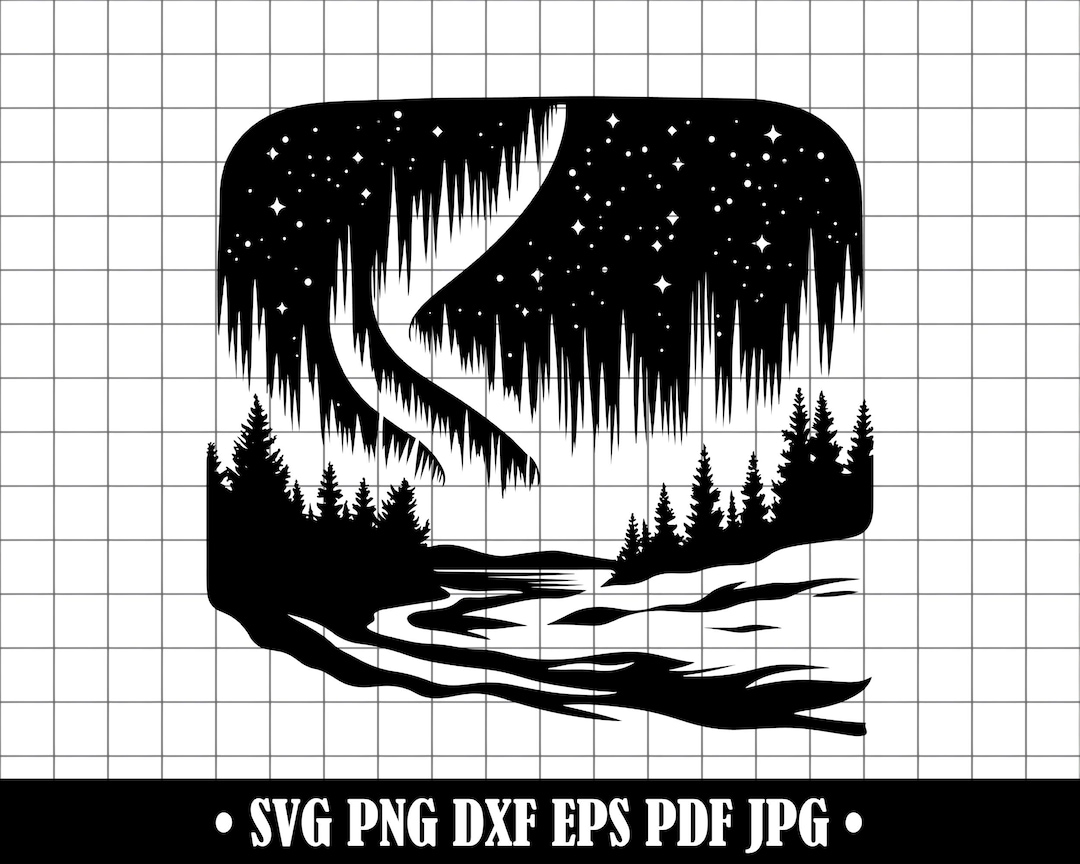 Northern Lights SVG PNG DXF, Northern Lights Clipart, Northern Lights ...