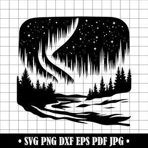 Northern Lights SVG PNG DXF, Northern Lights Clipart, Northern Lights ...