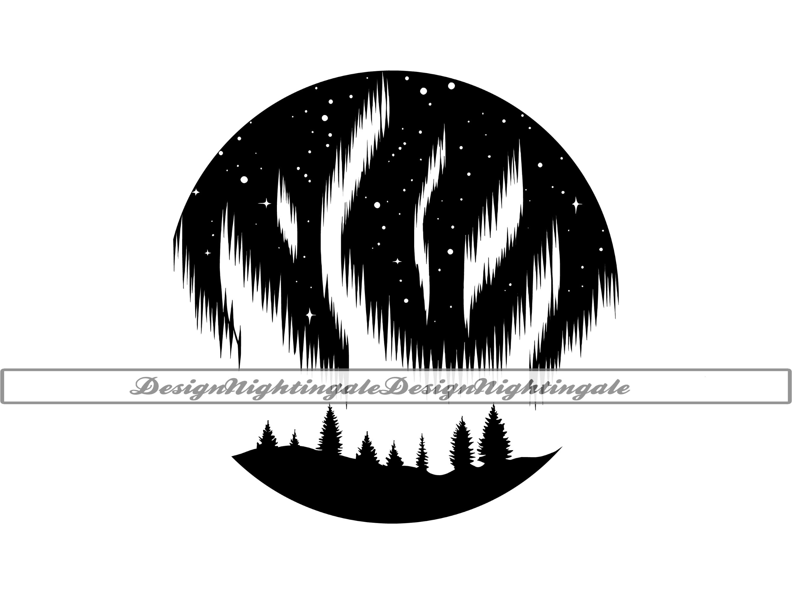 Northern Lights SVG, PNG, DXF Clipart, Aurora Borealis Cut Files - Etsy ...