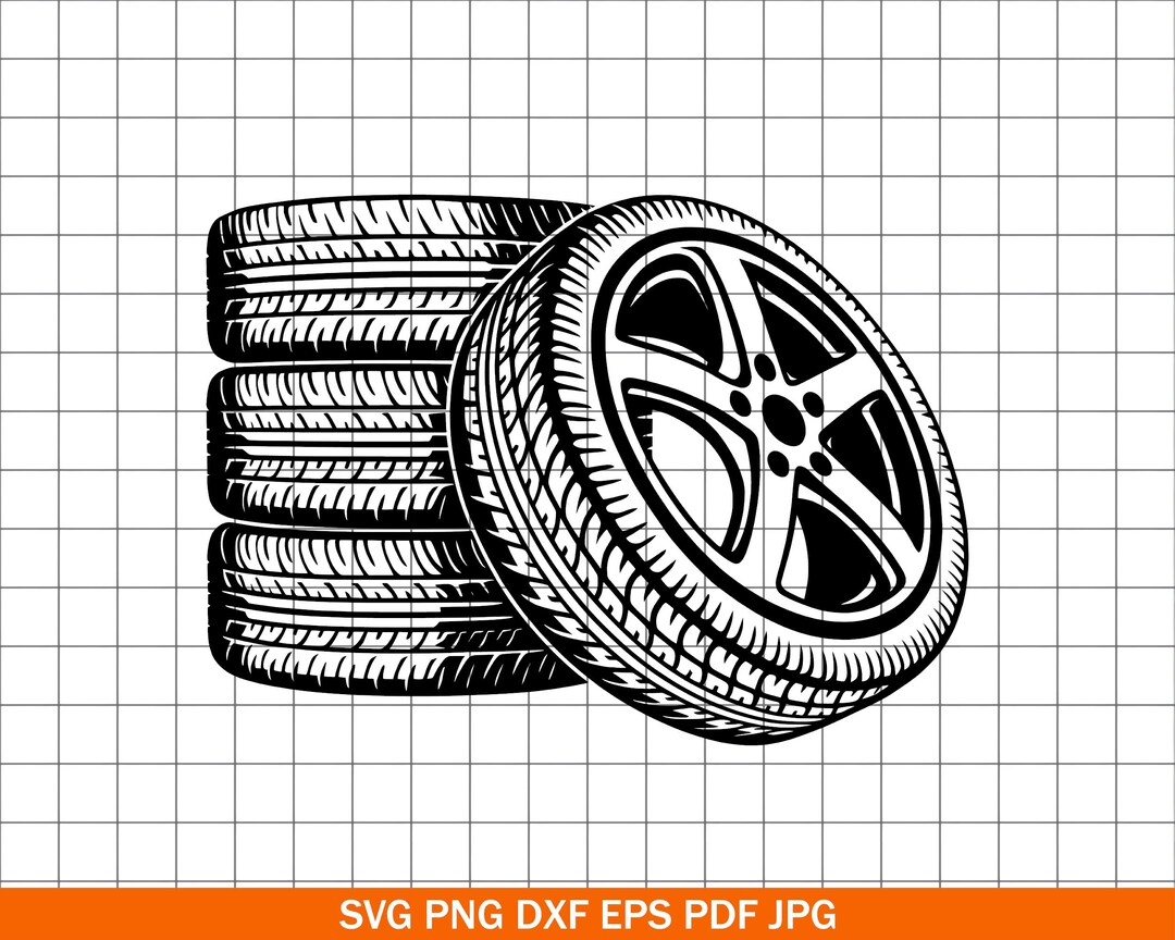 Car Tire Stack SVG, Racing Wheel Clipart, Automotive Vector (digital ...