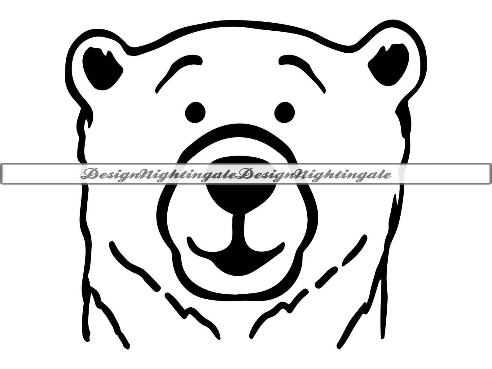 Cute Bear Face Outline SVG, Clipart, Cricut, Silhouette (digital Files ...