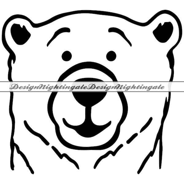 Bear Face Svg - Etsy