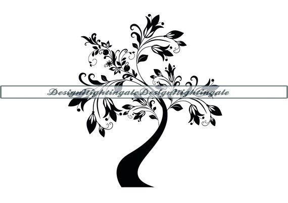 Decorative Tree 2 SVG Swirly Tree SVG Ornamental Tree SVG | Etsy