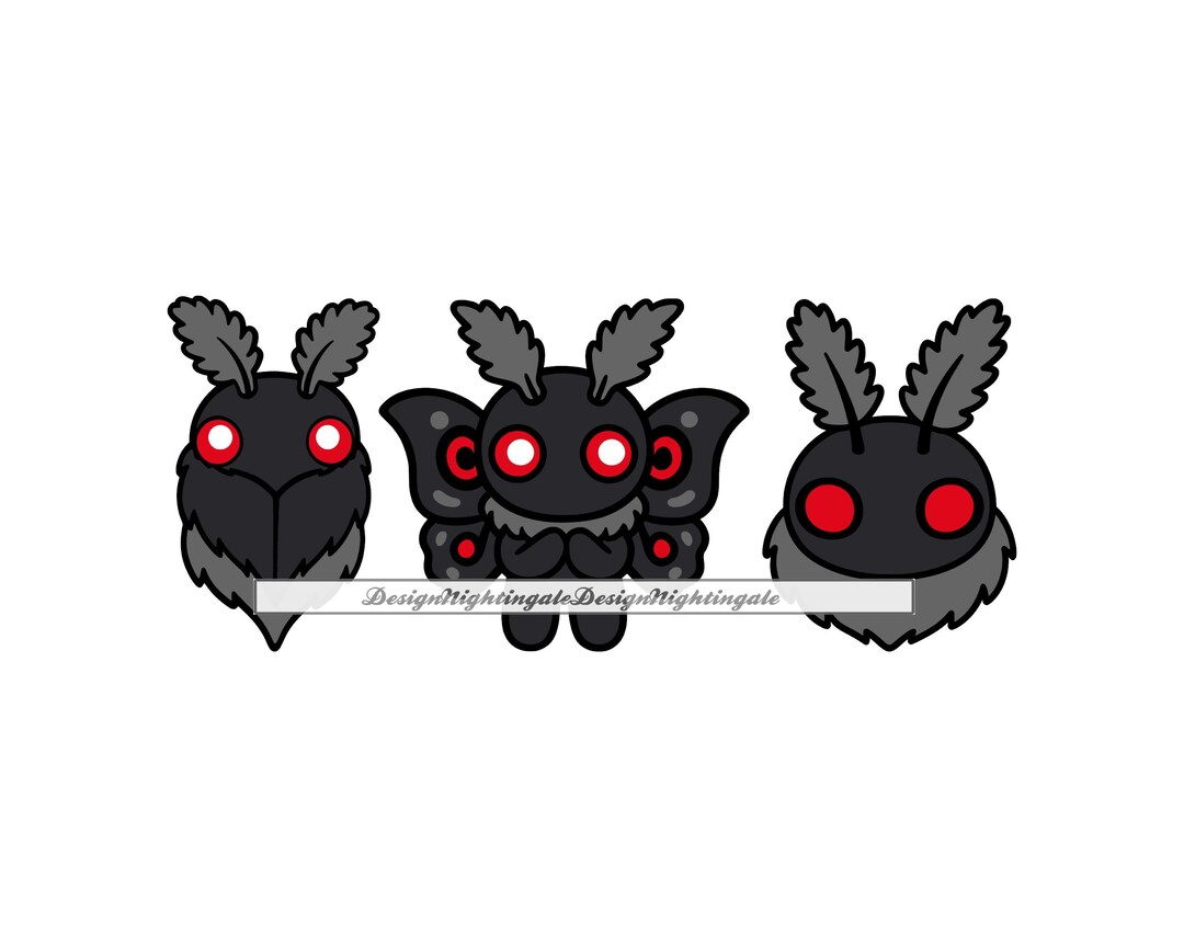 Kawaii Cute Mothman SVG Bundle, Cryptid Cut Files for Cricut, Spooky ...