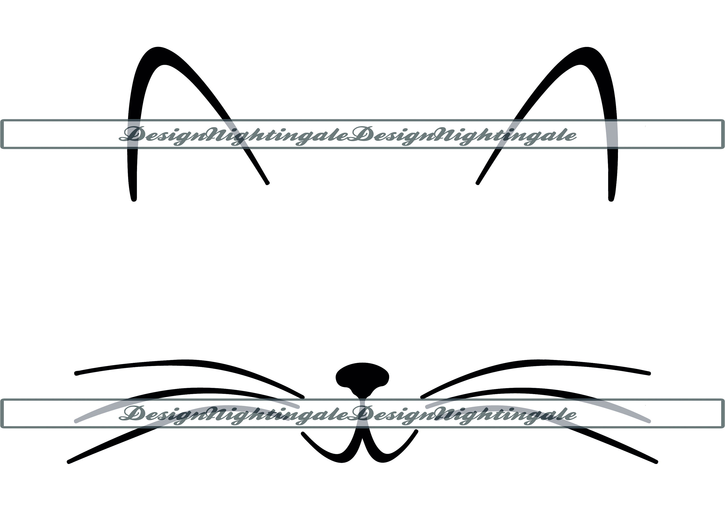 Cat Face SVG, Cat Ears SVG, Whiskers SVG, Cat Nose Svg, Kitty, Cat ...