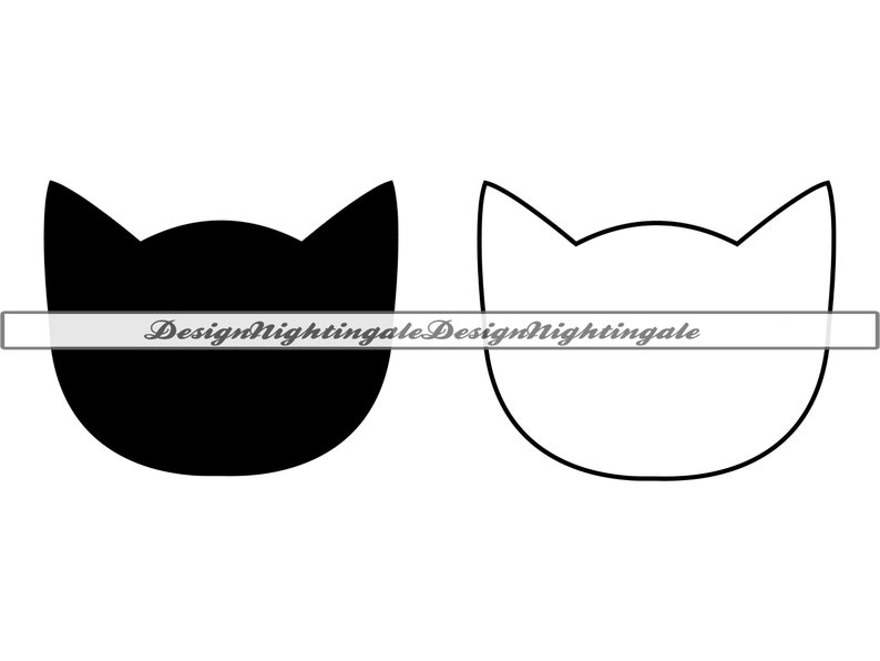 Cat Head SVG DXF PNG Cat Head Outline Svg Cat Head - Etsy
