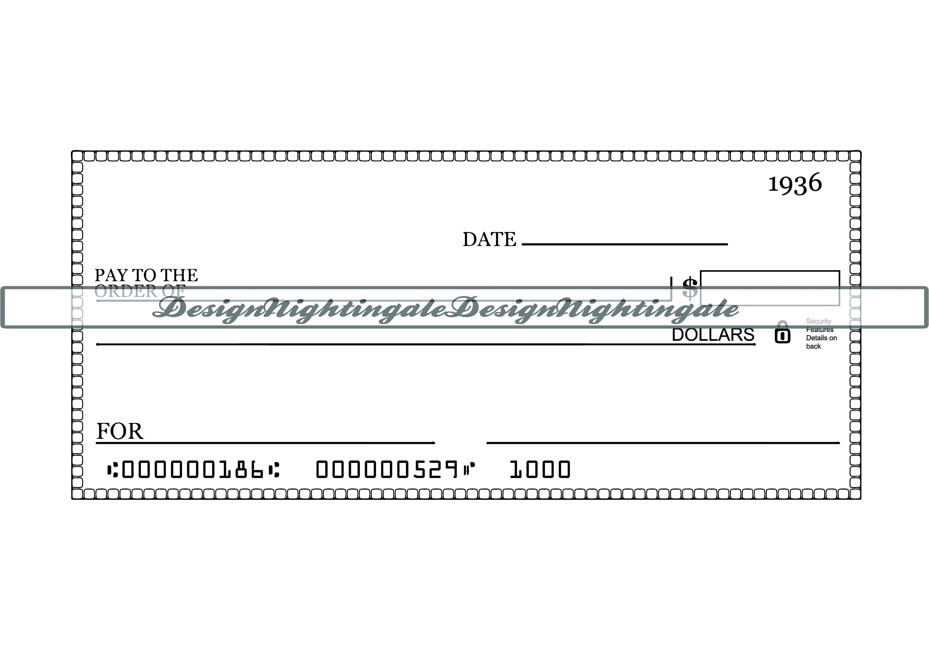 Check Template SVG Blank Check SVG Bank Account SVG Money | Etsy Canada