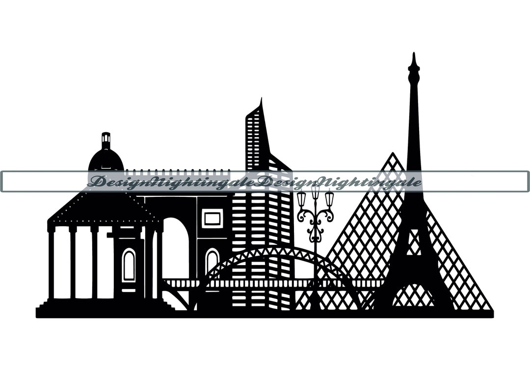 Paris Skyline SVG, Paris Cityscape SVG, City SVG, Paris Skyline Clipart ...