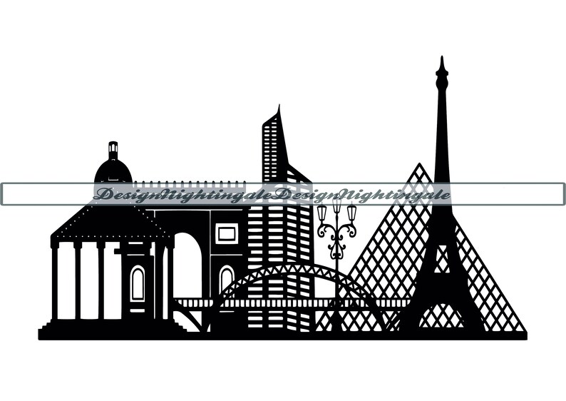 Paris Skyline SVG Paris Cityscape SVG City SVG Paris | Etsy