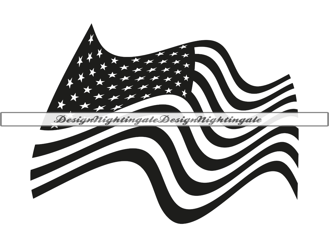 Wavy American Flag SVG, Patriotic Clipart (digital Files) - Etsy
