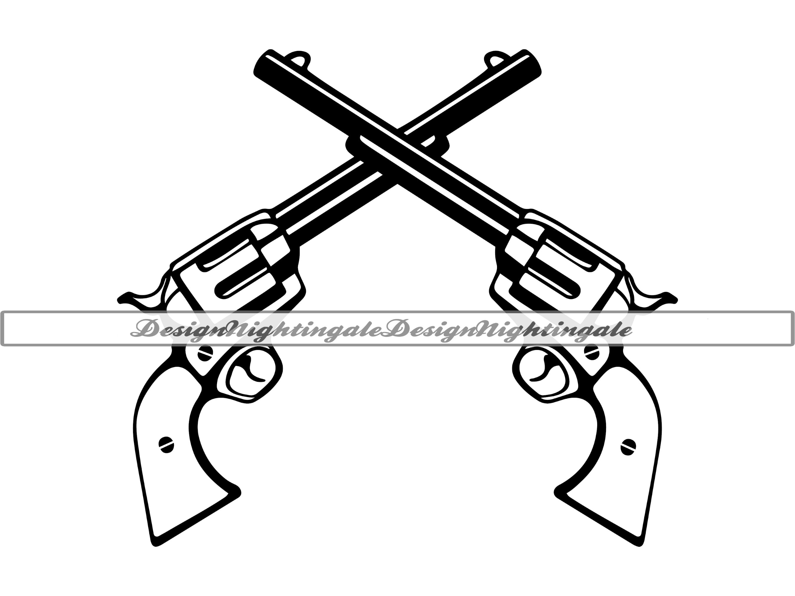 Crossed Pistols SVG, Crossed Revolvers SVG, Crossed Guns SVG, Clipart ...