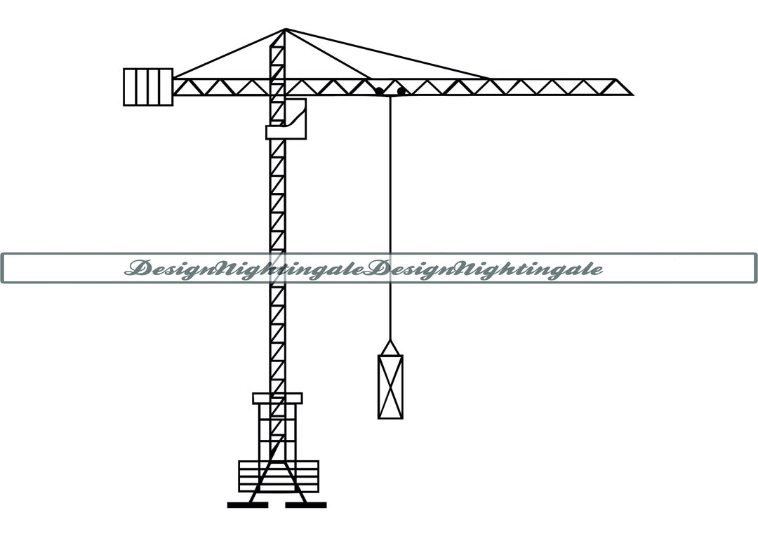 Tower Crane SVG, Construction Crane SVG, Tower Crane Clipart, Tower ...