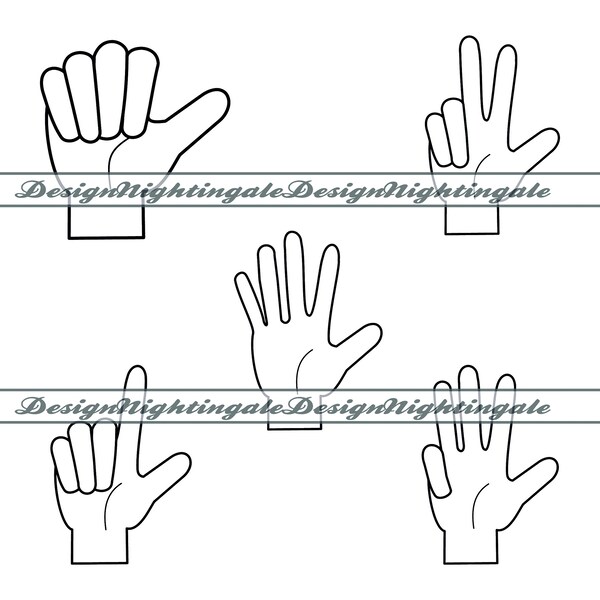 Finger Counting Hands Clipart - Etsy