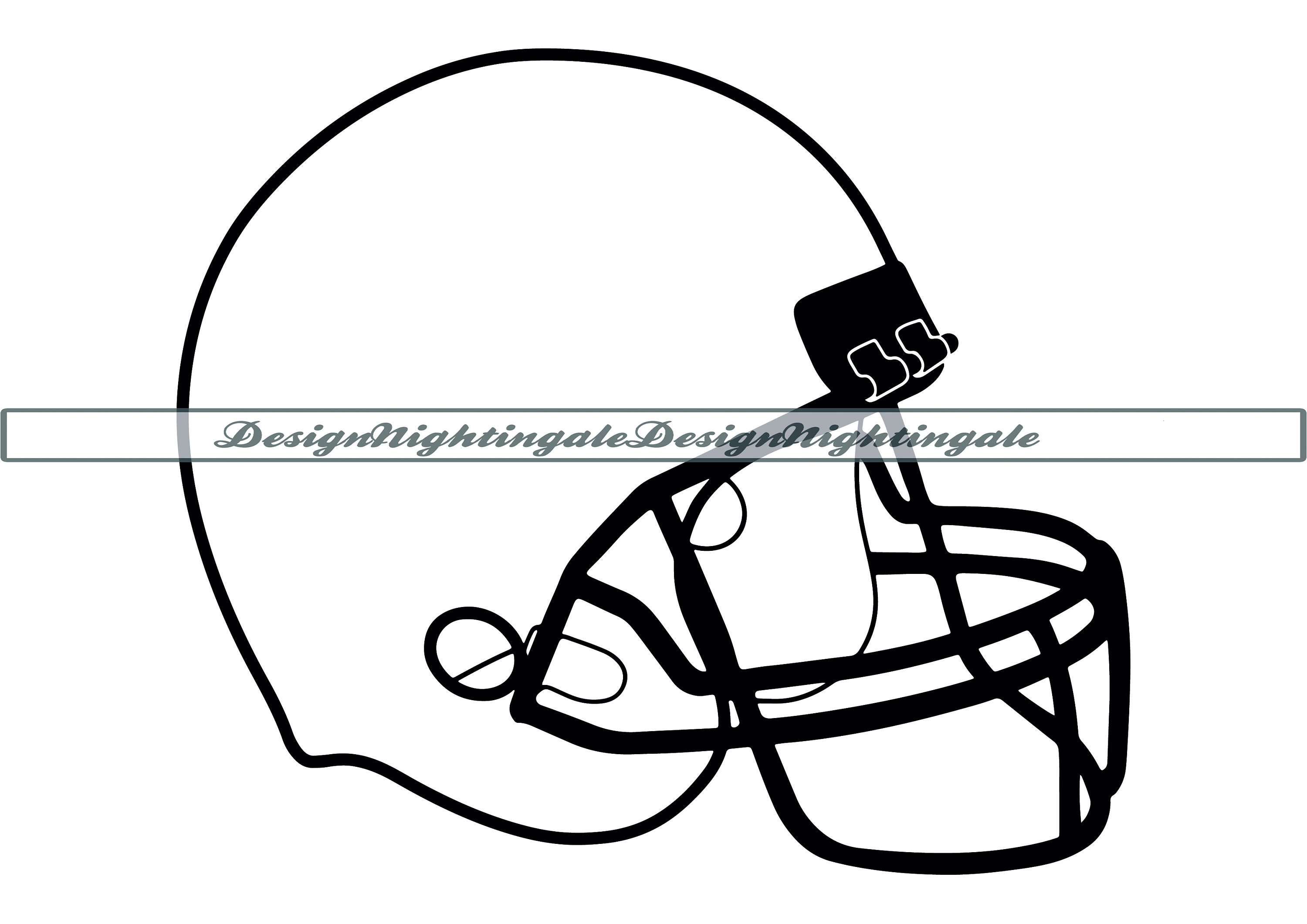 Football Helmet Outline SVG Football Helmet Clipart Football - Etsy