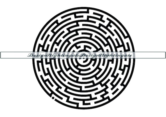 Circle Maze SVG Round Maze SVG Maze SVG Labyrinth Svg Maze | Etsy