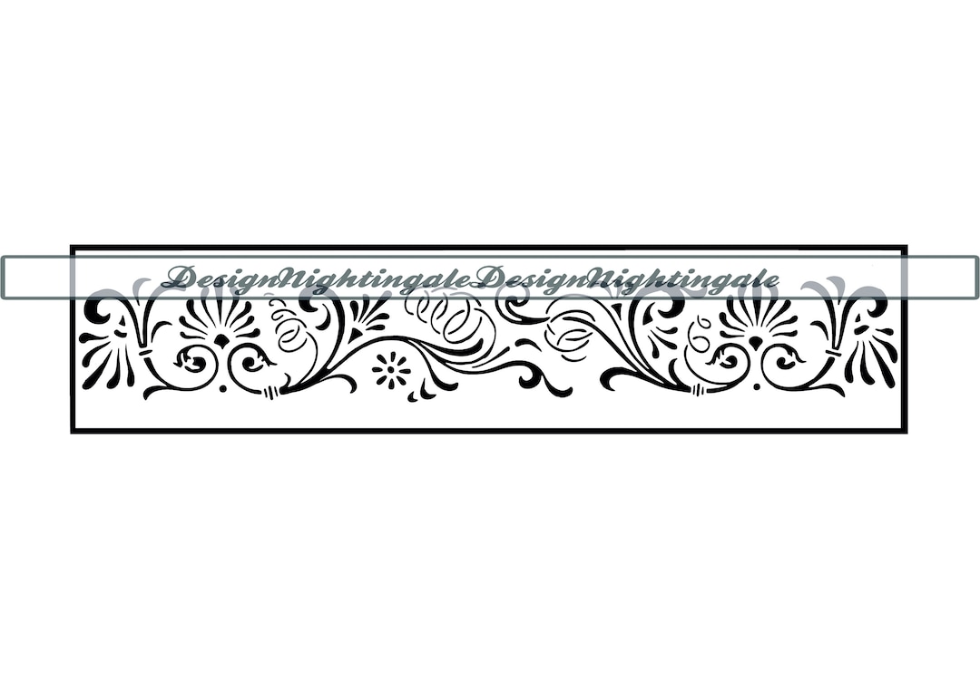Floral Border SVG, Damask Lace Swirls, Ornamental Decoration (digital ...