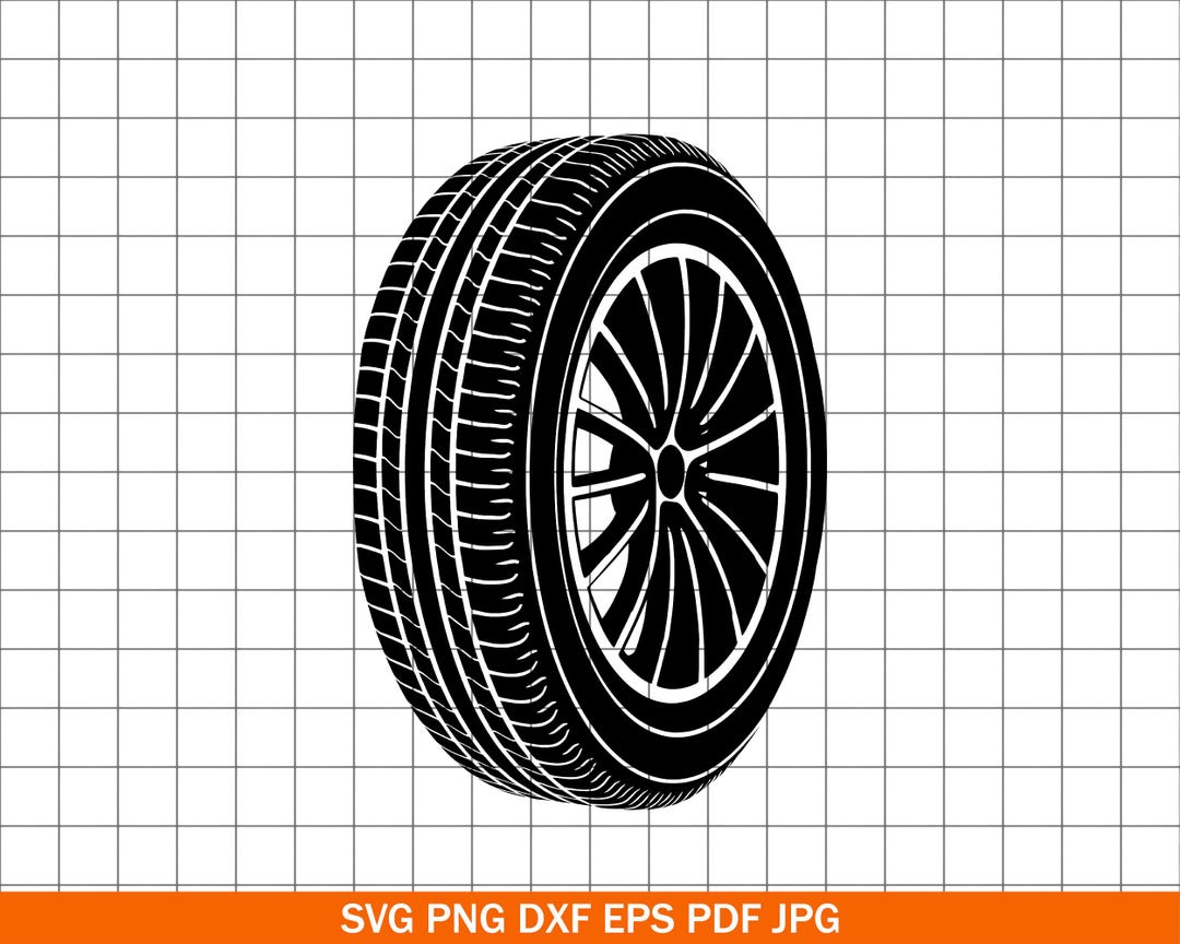 Car Tire Vector Design, Wheel Rim Clipart (SVG, PNG, DXF) - Etsy Canada
