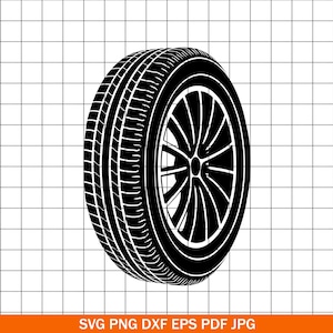 Car Tire Vector Design, Wheel Rim Clipart (SVG, PNG, DXF) - Etsy Canada