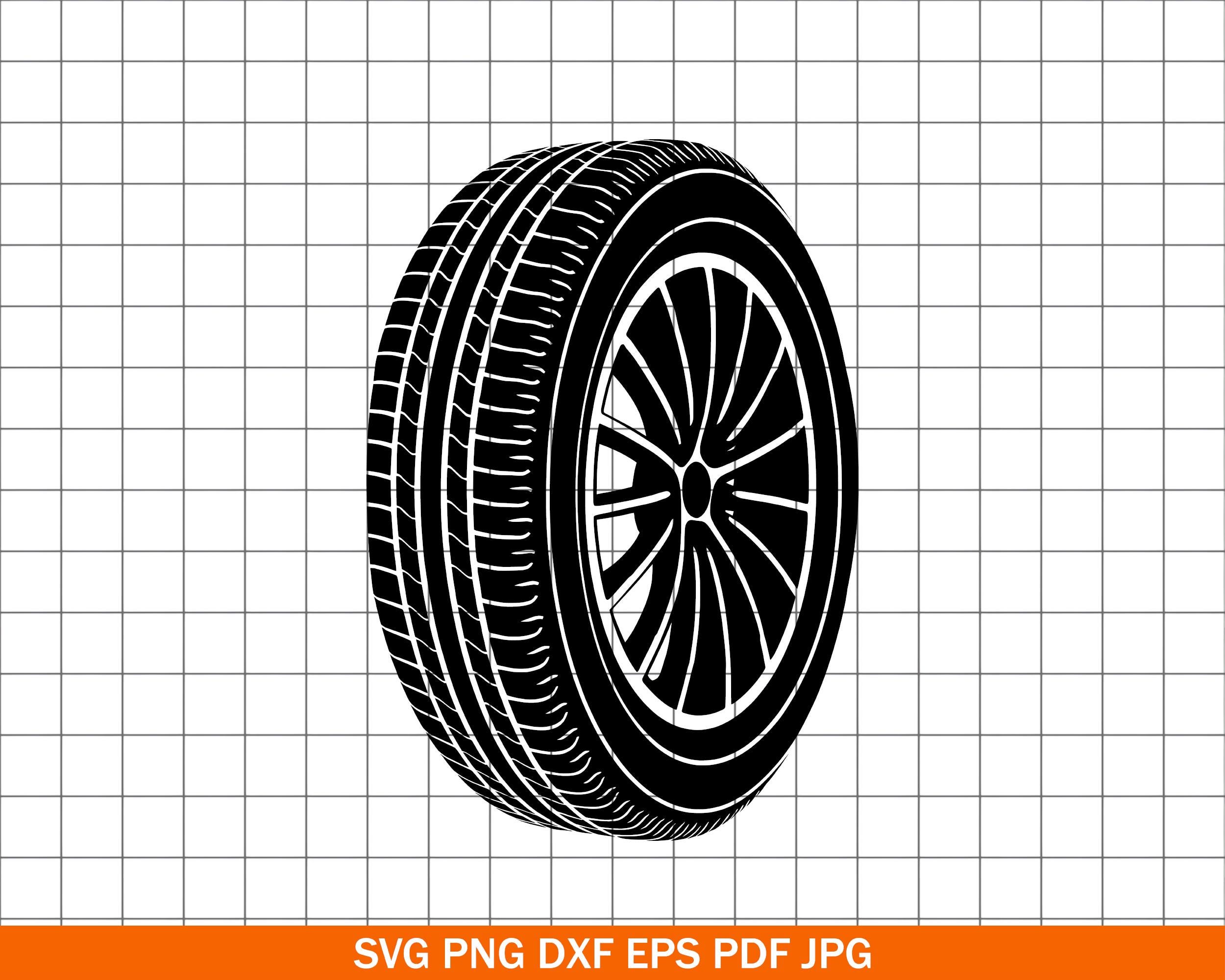Car Tire Vector Design, Wheel Rim Clipart (SVG, PNG, DXF) - Etsy Canada