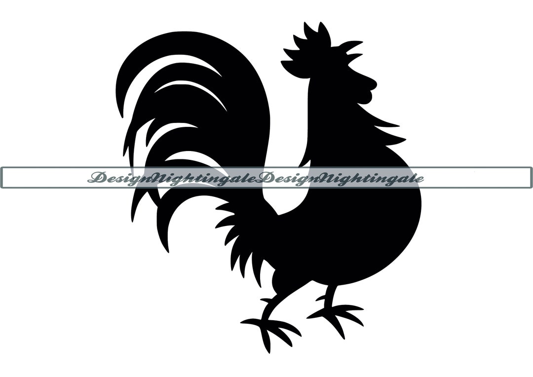Crowing Rooster Silhouette SVG, Rooster SVG, Rooster Clipart, Rooster ...