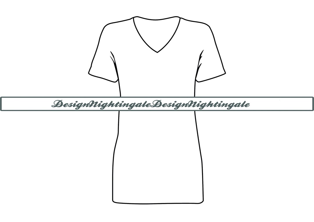 Women T-shirt Outline SVG, V Neck T-shirt, T-shirt SVG, T-shirt Clipart ...