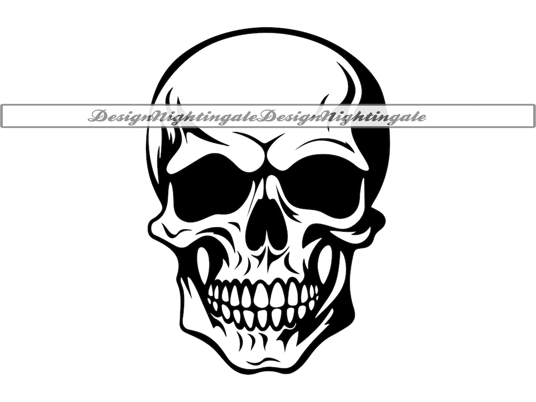 Skull #3 SVG File, Skull Face SVG, Skull Head Svg, Skull Clipart, Skull ...
