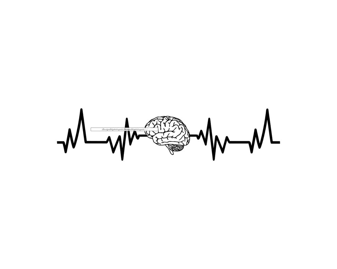 Brain Heartbeat SVG, Neurologist Svg, Brain Ekg Svg, Genius Svg, Brain ...