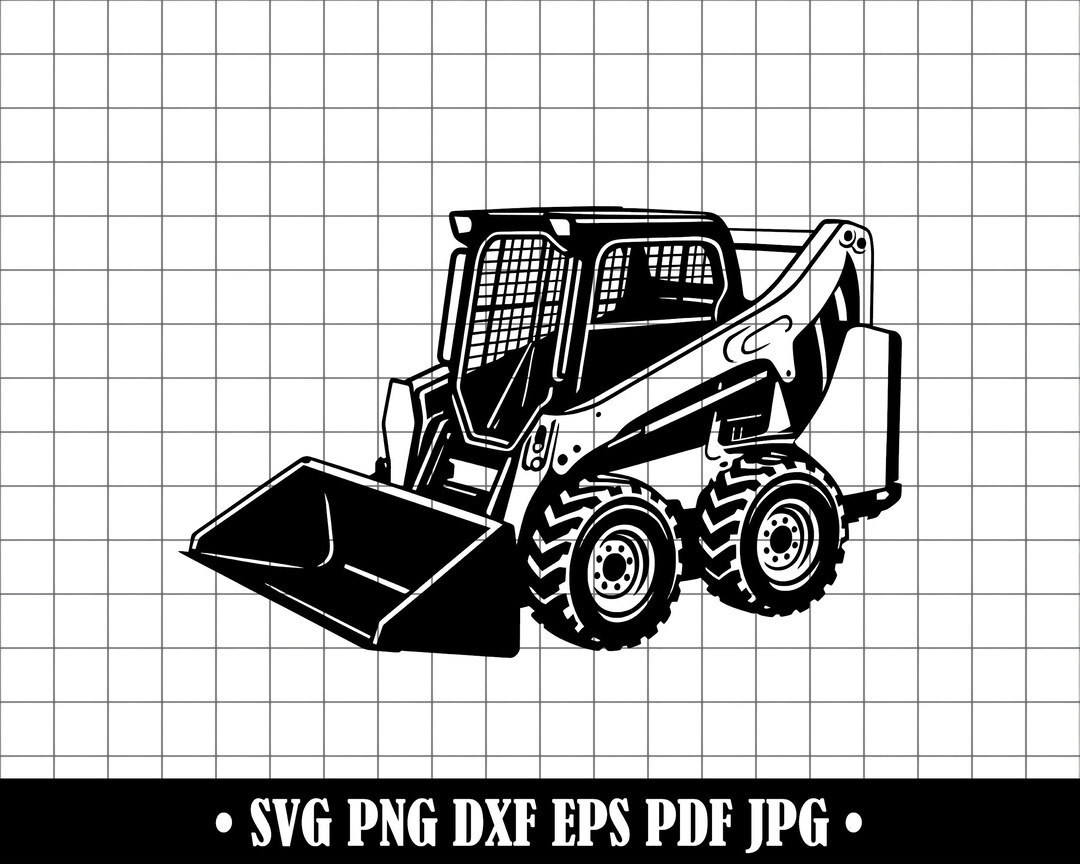 Skid Steer #3 SVG, Skid Loader DXF, Construction Vehicle PNG, Compact ...