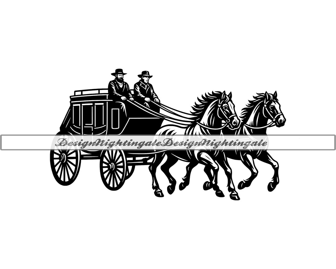 Horse Carriage SVG, Stagecoach Clipart, Cut Files (digital) - Etsy ...