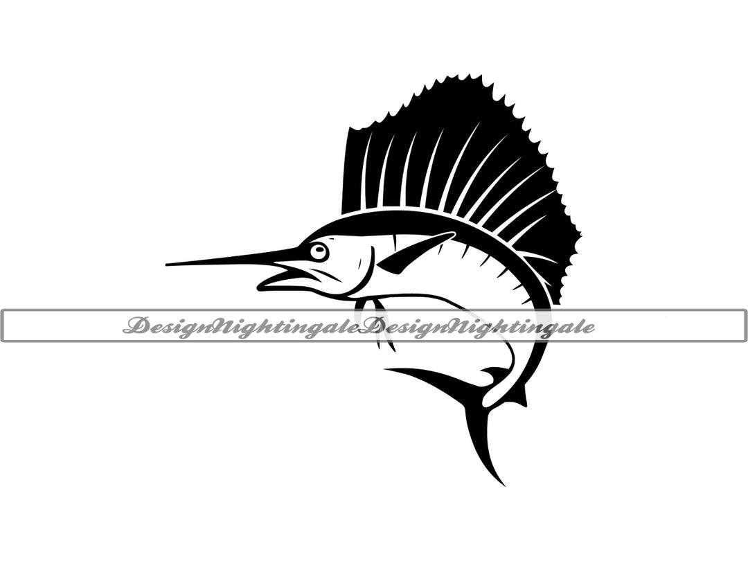 Sailfish #2 SVG, Fish Svg, Fishing Svg, Sailfish Clipart, Files for ...