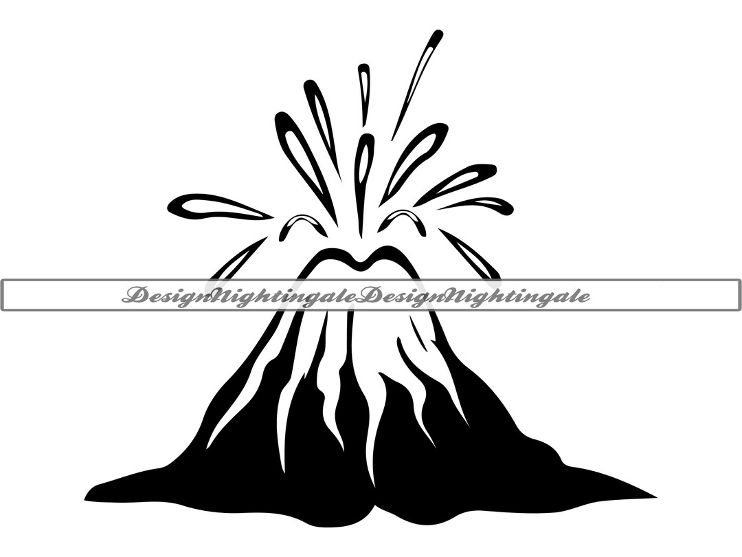 Volcano SVG, Erupting Volcano SVG, Lava SVG, Volcano Clipart, Volcano ...