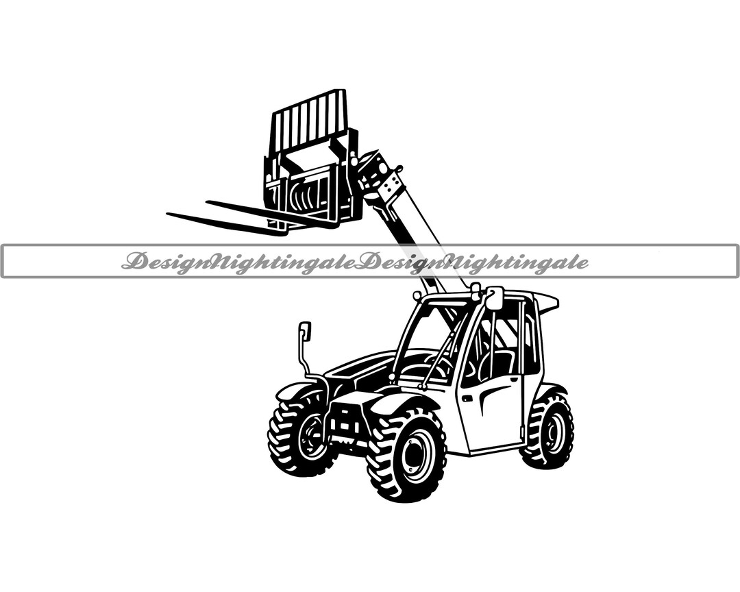Telehandler SVG, Forklift Clipart, Construction Vehicle Cut File ...