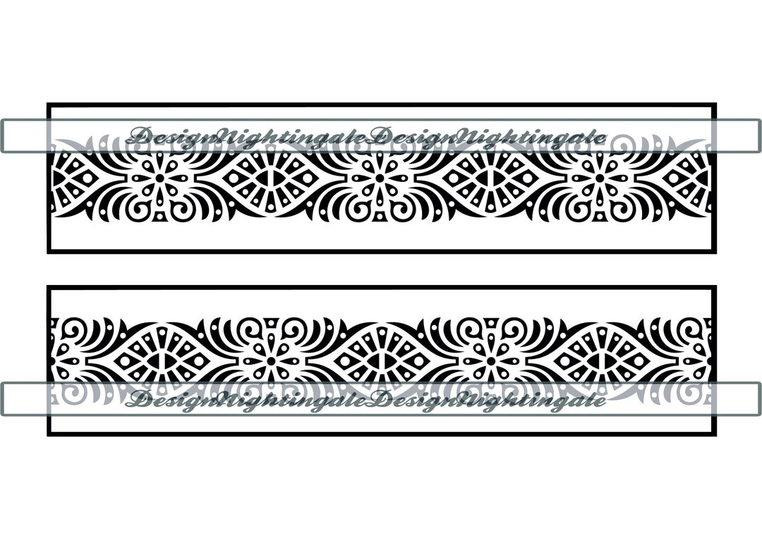 Floral Damask Border (svg, Png, Pdf), Ornamental Lace, Swirls - Etsy ...