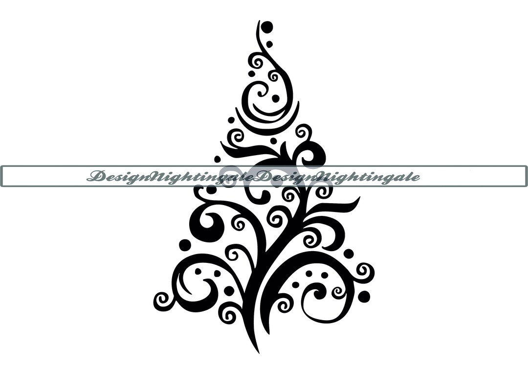 Swirly Christmas Tree SVG, Christmas Tree Svg, Swirly Christmas Tree ...