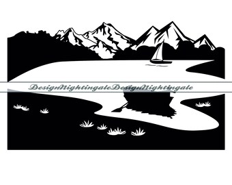Lake Scene Svg - Etsy
