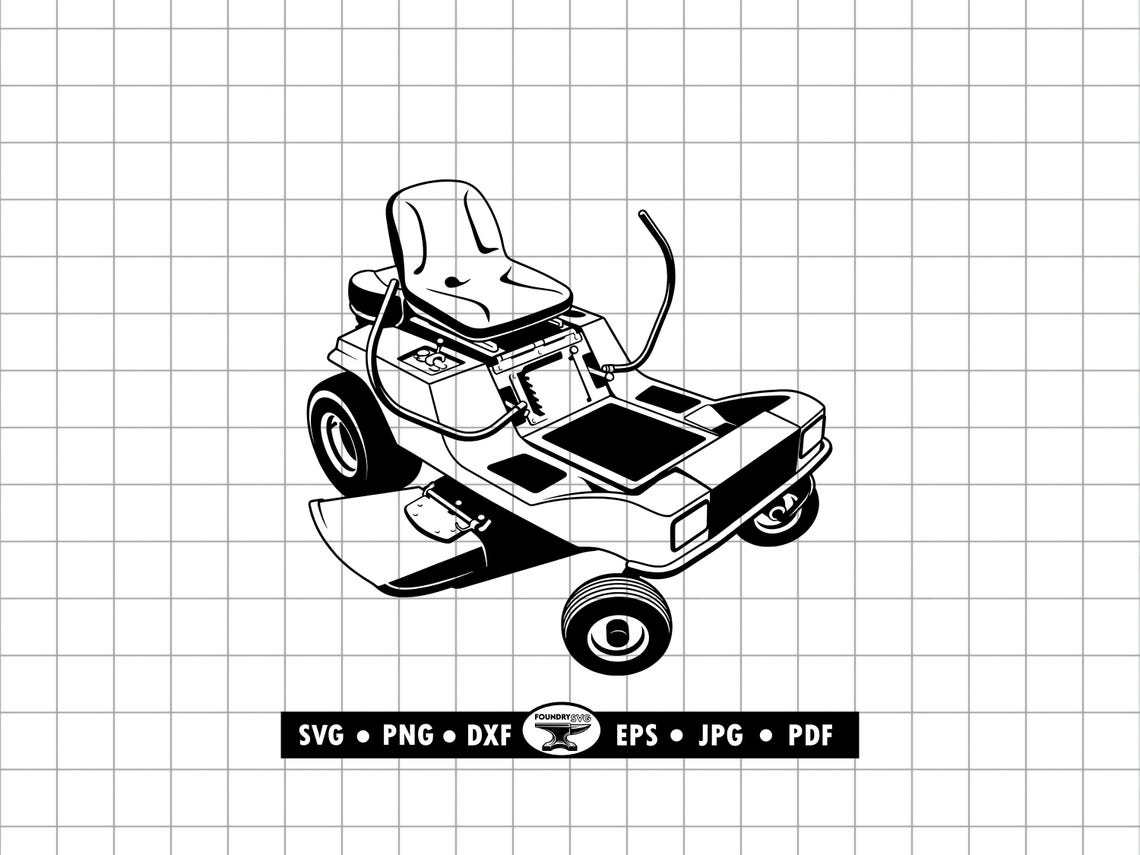 Zero Turn Lawn Mower SVG PNG DXF Bundle, Garden Cut File (digital ...