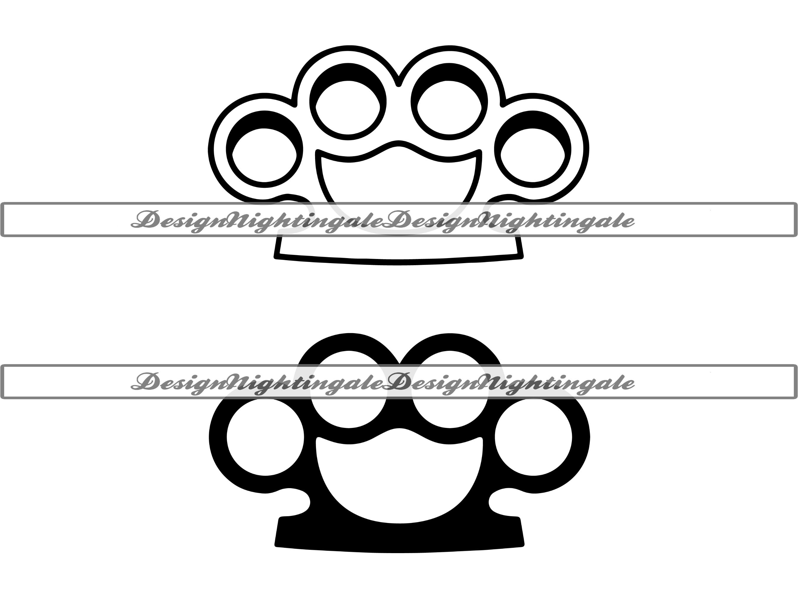 Brass Knuckles Silhouette Picture Svg Png Eps Dxf Digital Download Filebrass Knuckles