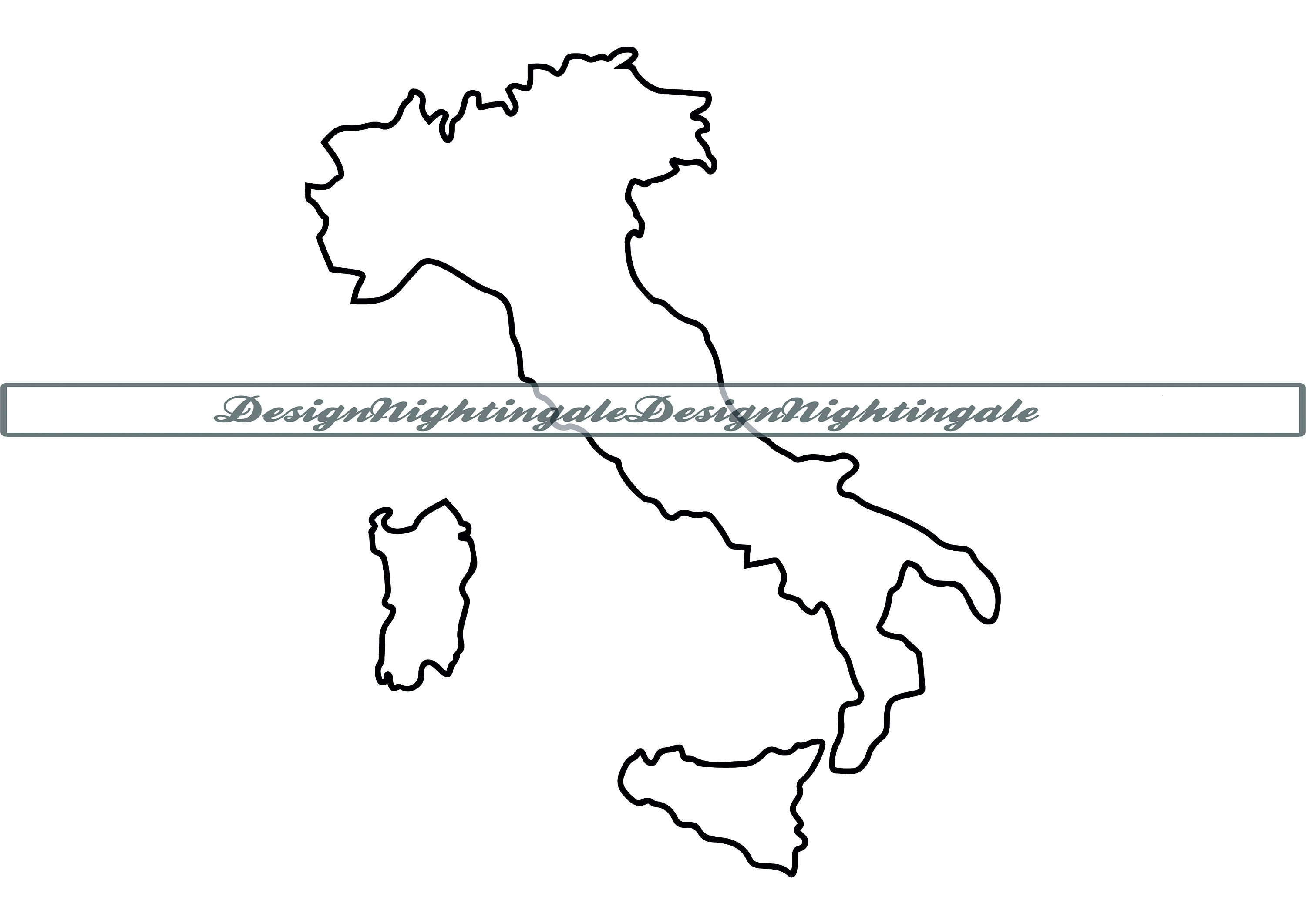 Italy Outline SVG Italy Map SVG Italy Outline Clipart Files - Etsy