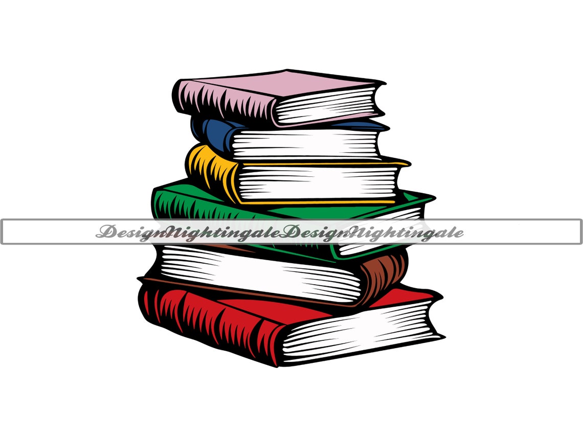 Book Stack SVG, Books Clipart for Cricut, Silhouette (digital Files ...