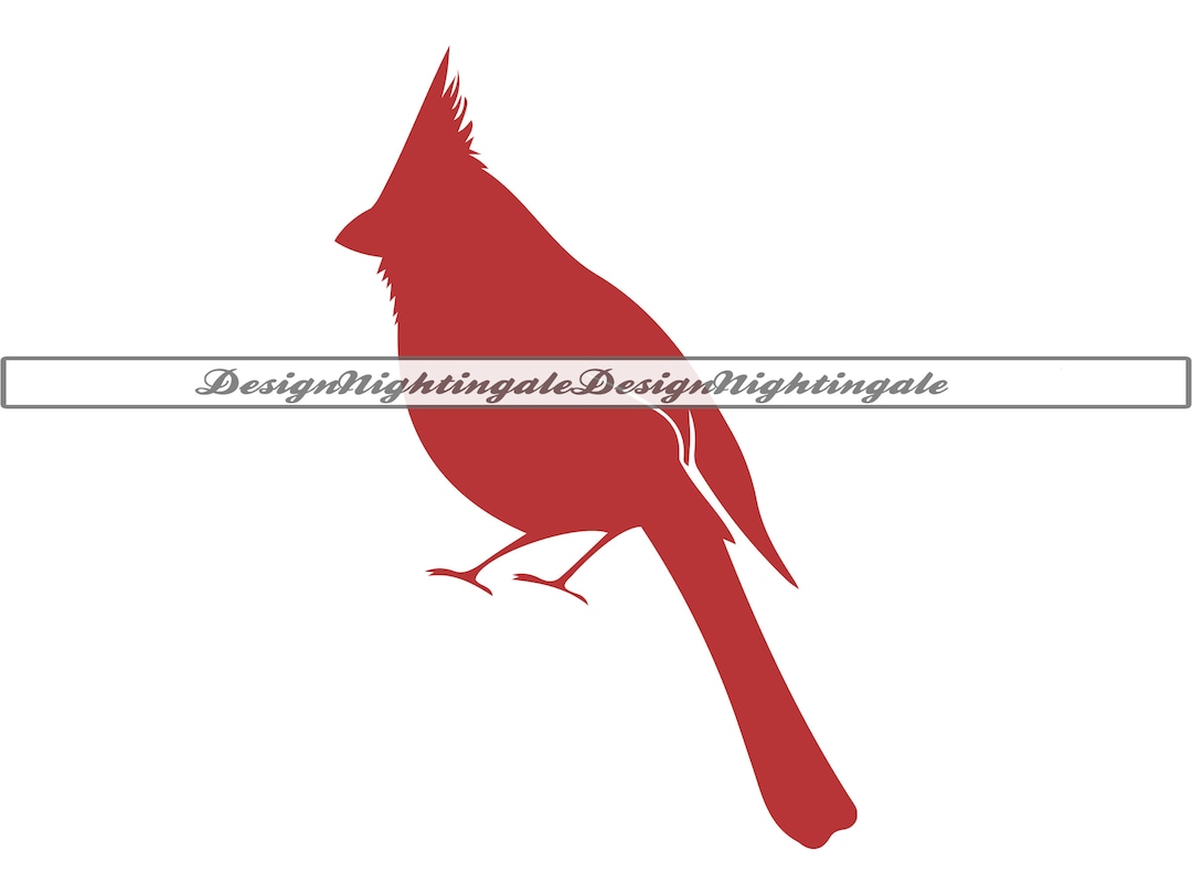 Red Cardinal Bird Silhouette SVG DXF PNG, Clipart, Files for Cricut ...