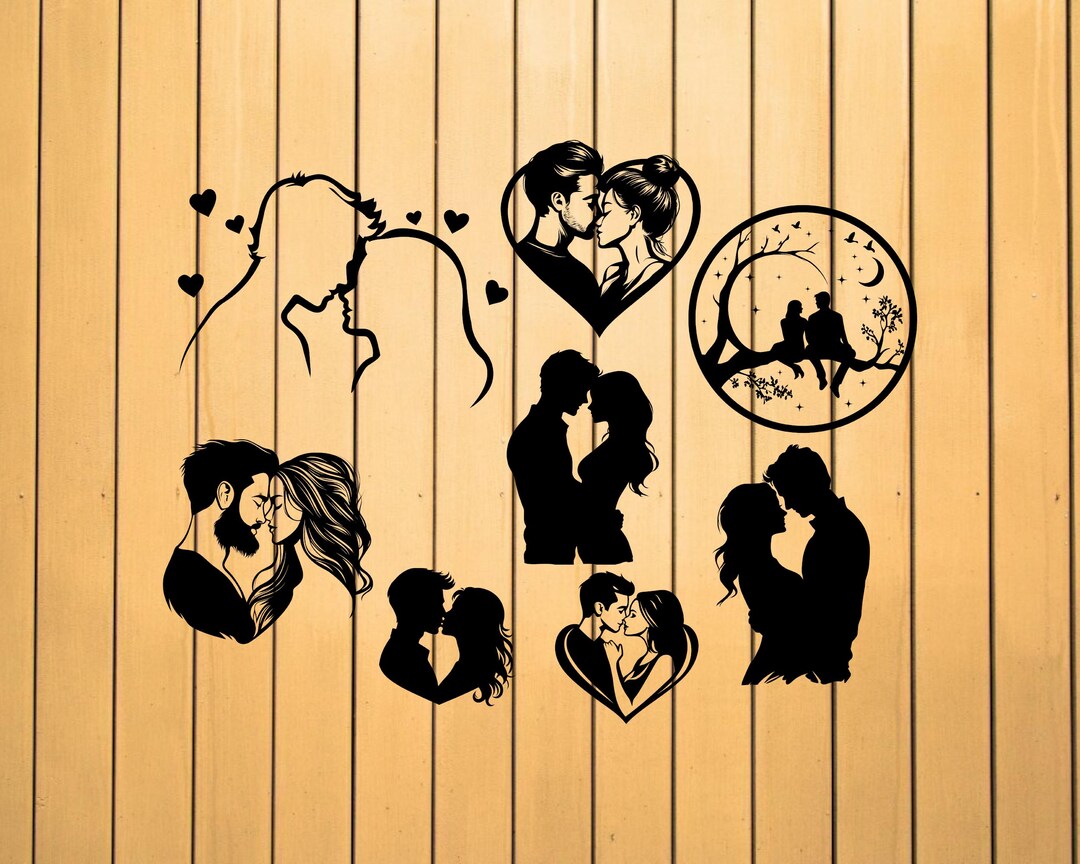 Couple SVG Bundle, Lovers SVG, Love Couple Silhouette SVG, Romantic ...