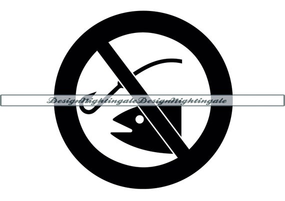 No Fishing Sign Vector