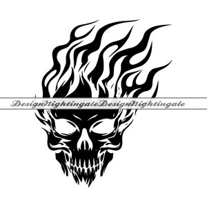 Flaming Skull SVG, Flaming Skull Clipart, Flaming Skull Files for ...