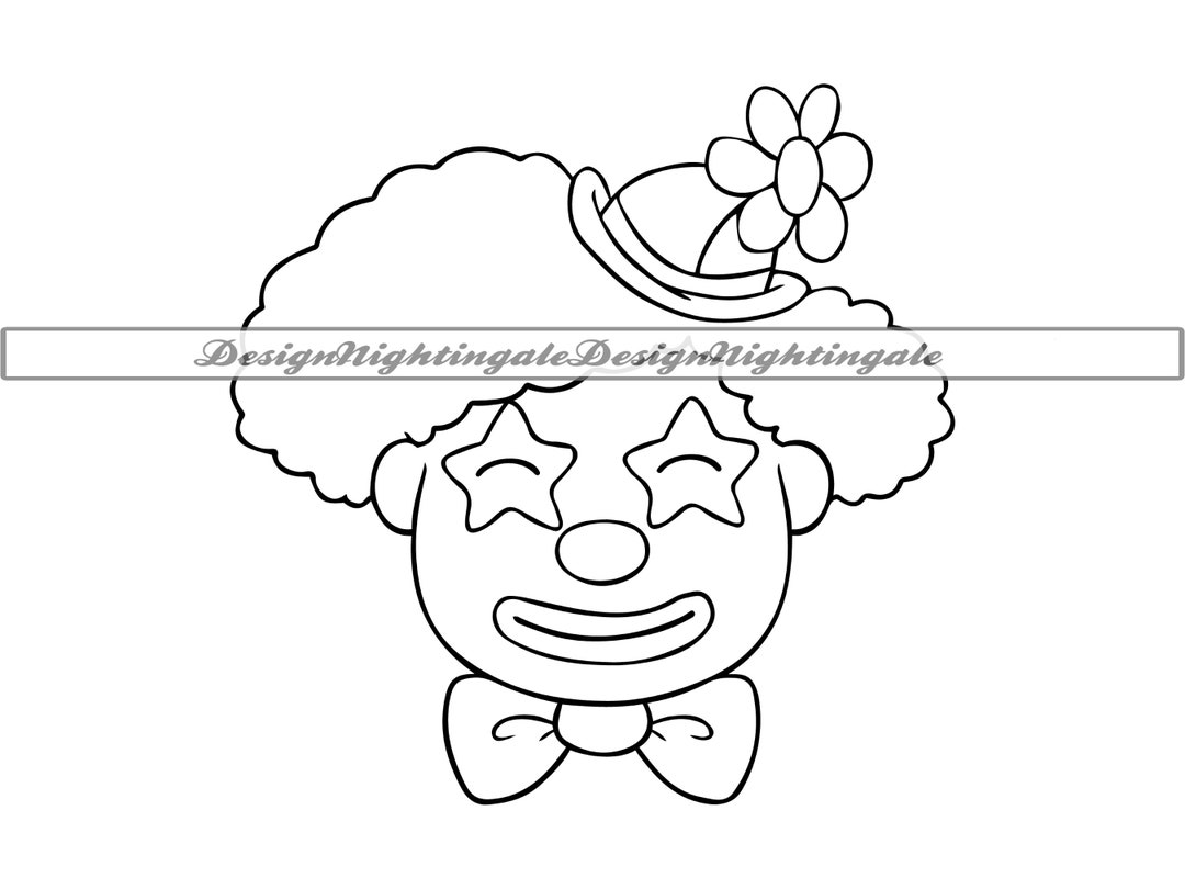 Clown Outline #2 SVG, Clown Svg, Clown Clipart, Clown Files for Cricut ...
