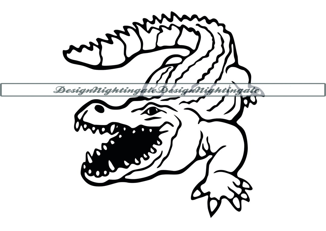Crocodile Outline SVG, Crocodile SVG, Crocodile Clipart, Files for ...