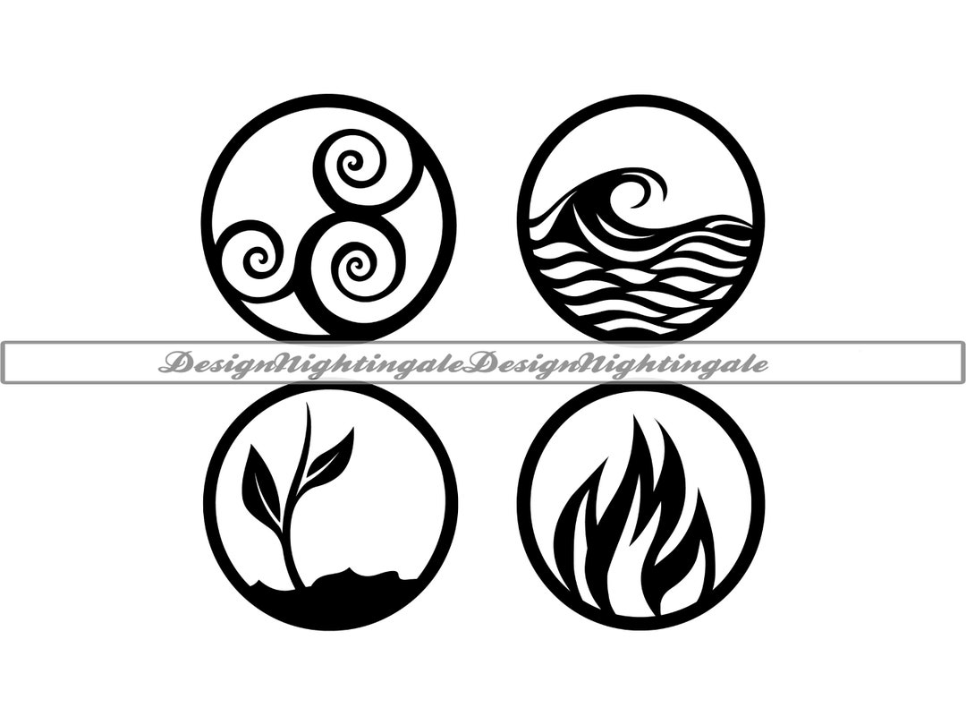 Four Elements SVG PNG DXF, Four Elements Clipart, Fire Svg, Earth Svg ...