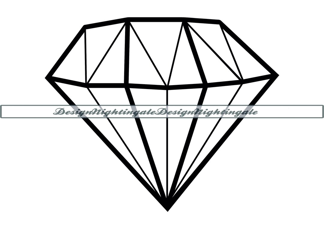 Diamond Outline #2 SVG, Diamond SVG, Diamond Outline Clipart, Diamond ...